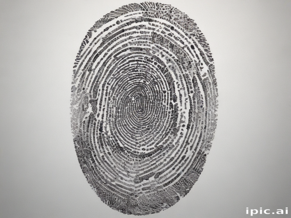 Intricate Design of a Fingerprint Showcasing Unique Patterns and Lines
