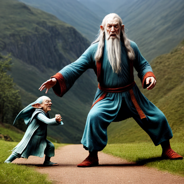 Gandalf vs Gollum dance battle