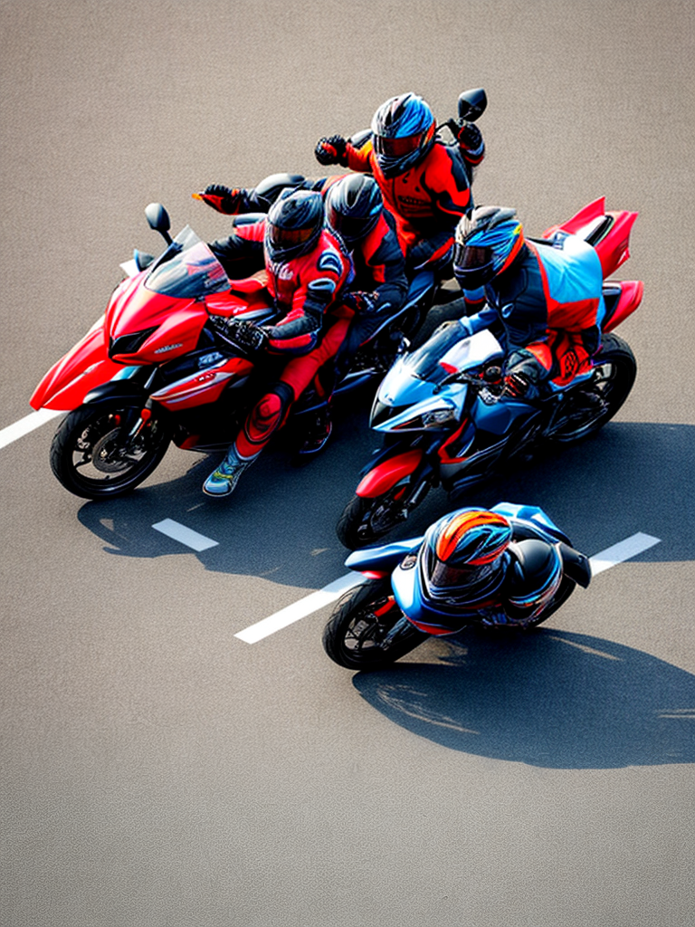 A sport motorcycle in the middle and two dudes standing one on the left ...