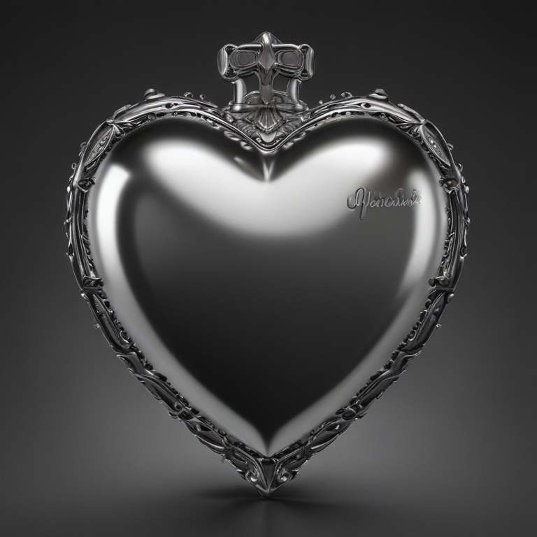 A Beautifully Crafted Silver Heart-Shaped Locket with Intricate Floral ...