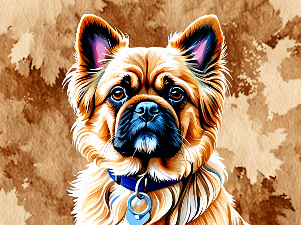 short hair mops dog, champion, gorgeous, with long hair, detailed, high ...