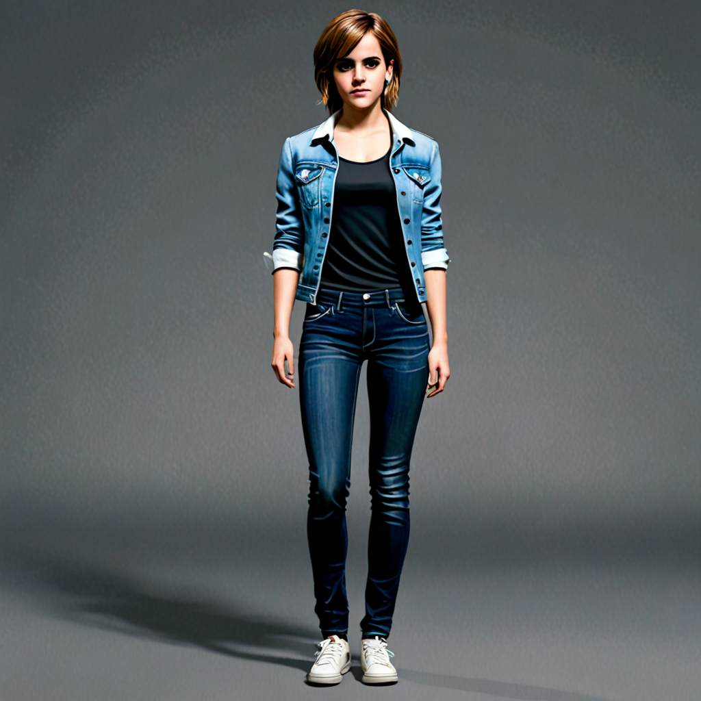 hyper realistic Emma Watson, Max Caulfield, full body shot