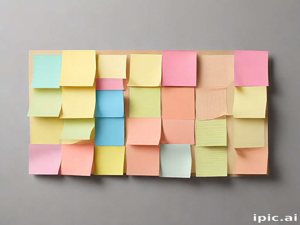 A Colorful Array of Sticky Notes on a Gray Background Displaying ...