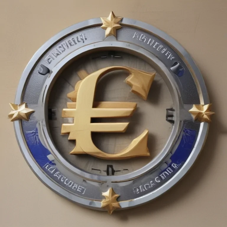 Stylized Euro Symbol Encircled by Decorative Elements and European Stars