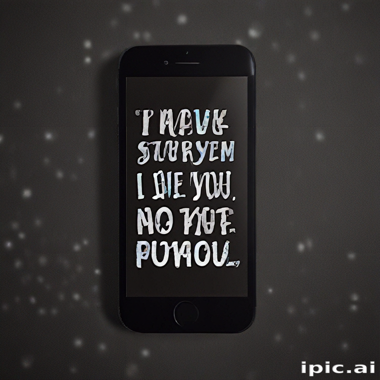 Digital Screen Displaying Artistic Text About Love and Commitment