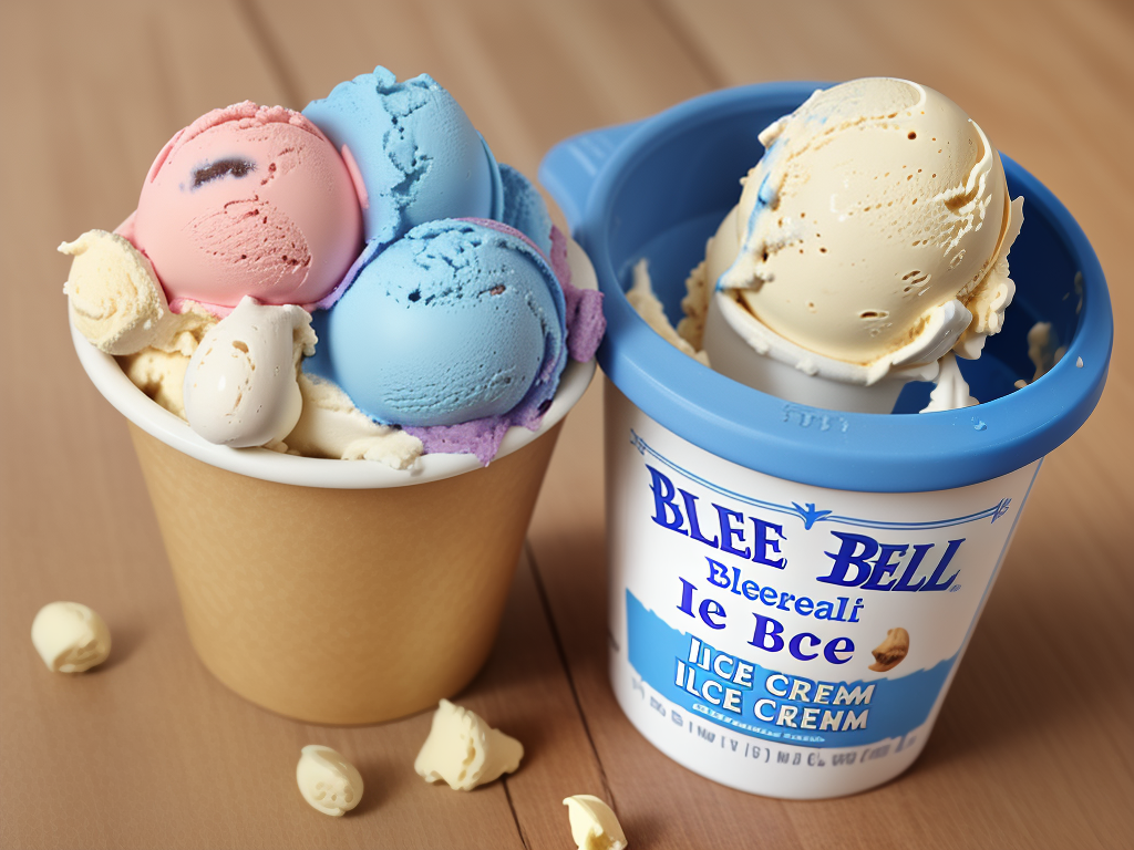 Delicious Assortment of Colorful Ice Cream Scoops in Cup and Tub