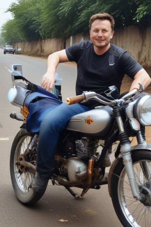Elon musk driving a bike in indian roads