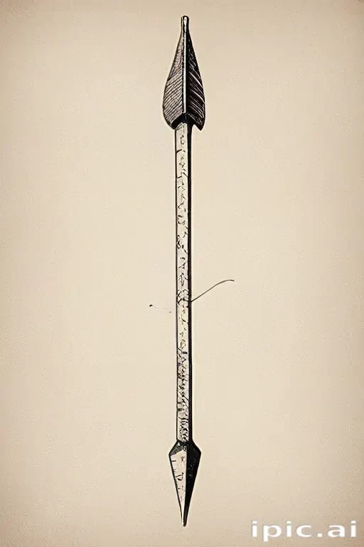 Intricately Designed Vintage Arrow with Detailed Shaft and Sharp Tip