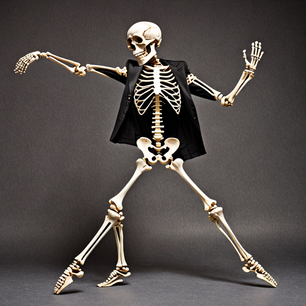 A skeleton doing Russian dance