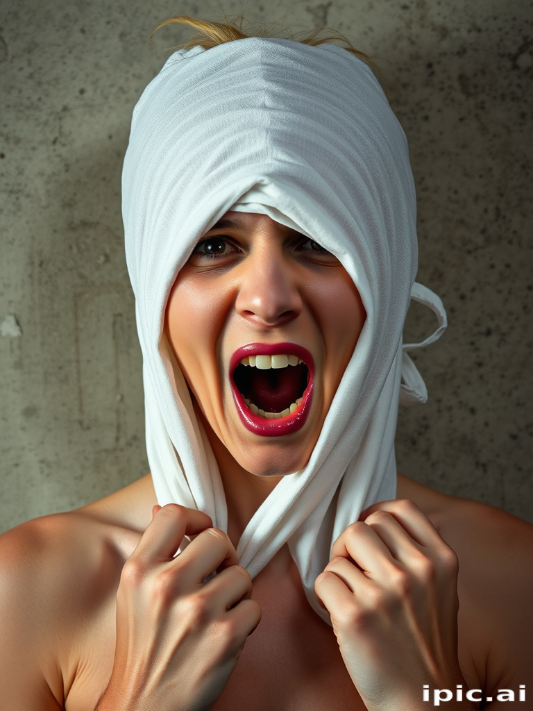 Expression of Intense Emotion: A Woman in Distress with a Hood