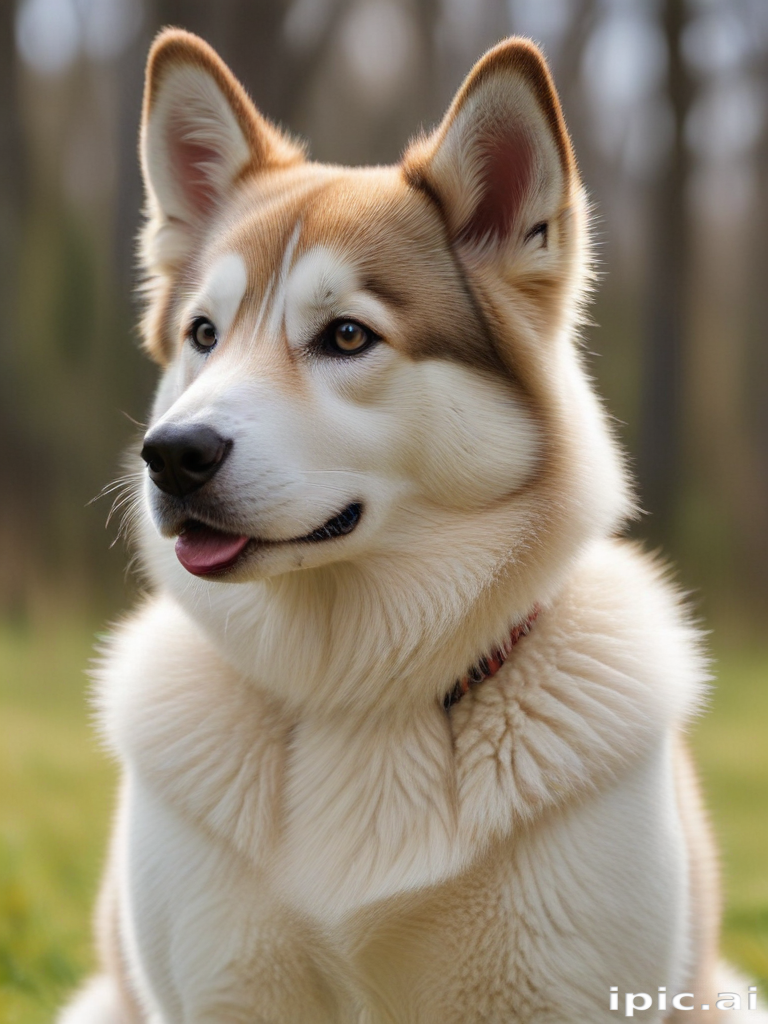 A Majestic Dog with Beautiful Fur Enjoying a Sunny Day Outdoors.