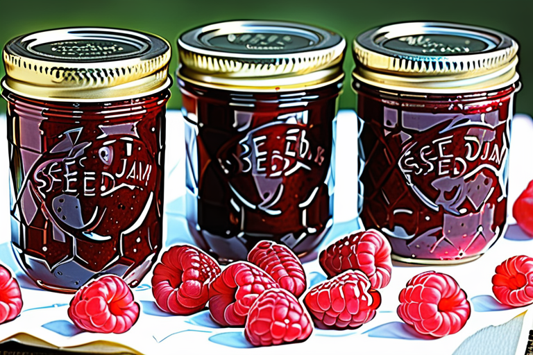Delicious Raspberry Jam in Jars Accompanied by Fresh Raspberries and ...