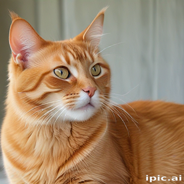 Majestic Orange Cat with Striking Features and Captivating Green Eyes