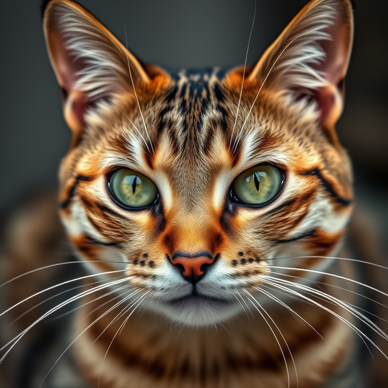 A Close-Up Portrait of a Strikingly Beautiful Bengal Cat with ...
