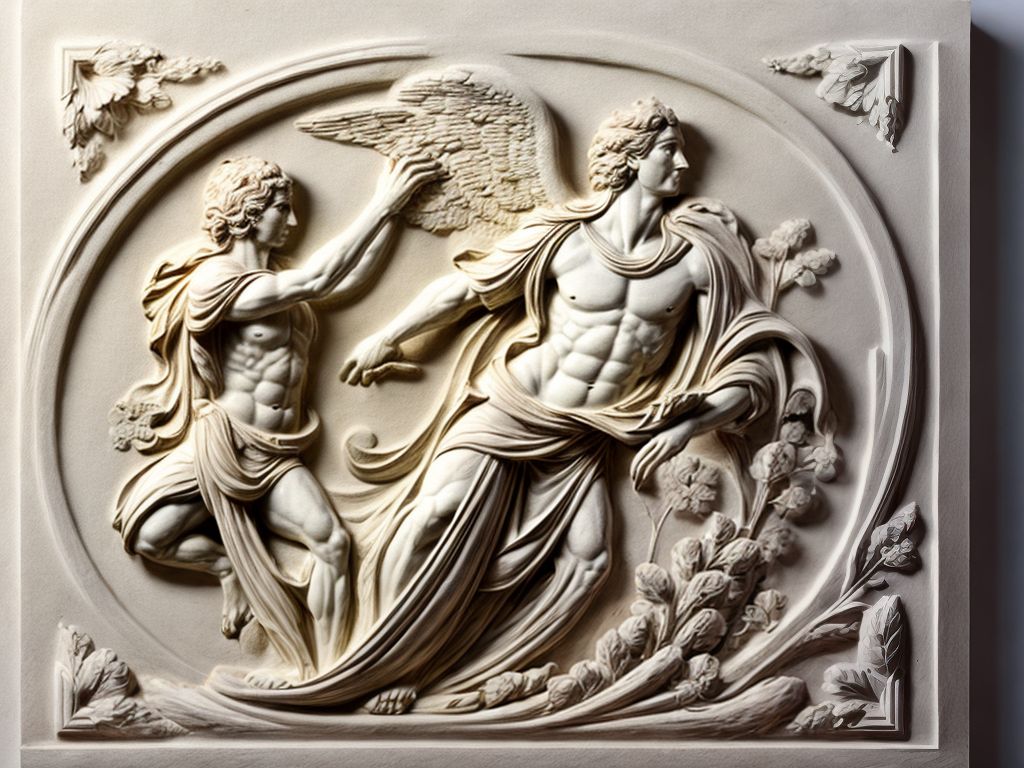 bas-relief from putty or decorative plaster