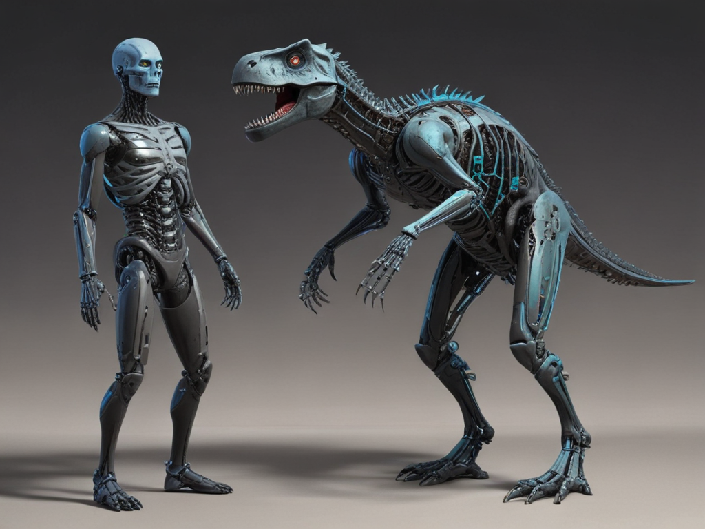 A humanoid person with one side being a depowered tron suit and the ...