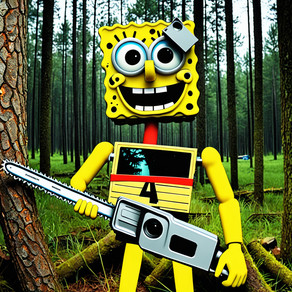 Play SpongeBob looking at the security camera in the forest with a ...