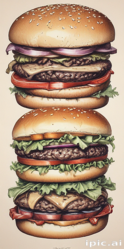 Deliciously Layered Burgers Stacked High with Fresh Ingredients and ...