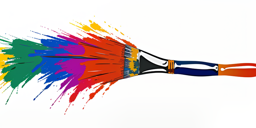 Vibrant Paintbrush Creating a Colorful Burst of Artistic Expression