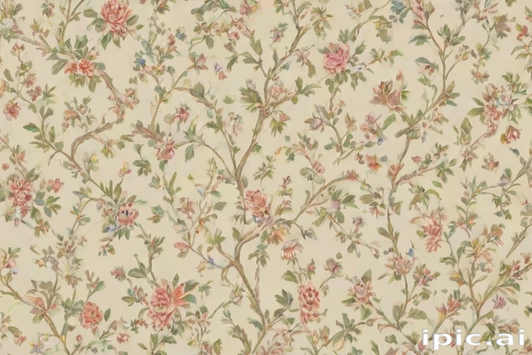 Delicate Floral Pattern Featuring Colorful Blooms on a Soft Cream ...