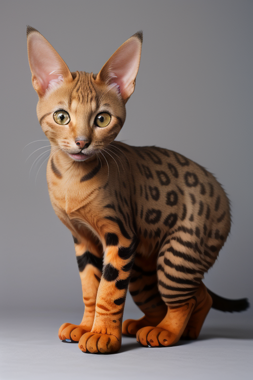 A Unique and Adorable Cat with Striking Leopard-Like Spots and Features.