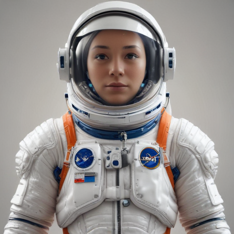 Female Astronaut in Space Suit Ready for Exploration Beyond Earth