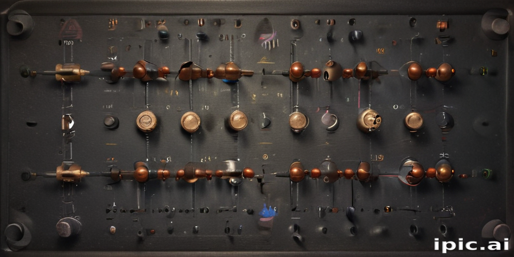 Intricate Close-Up of a Vintage Electronic Device with Unique Components