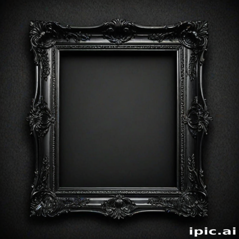 Elegant Black Ornate Frame Ready for a Beautiful Artwork Display