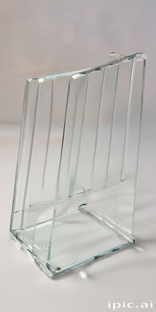 Elegant Glass Display Stand with Unique Vertical Stripes for Showcase Items