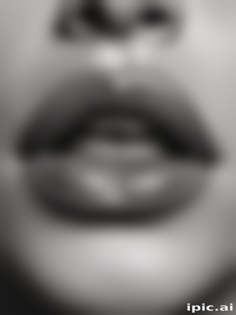 Close-Up of Lips with Artistic Blurring to Create a Mysterious Effect