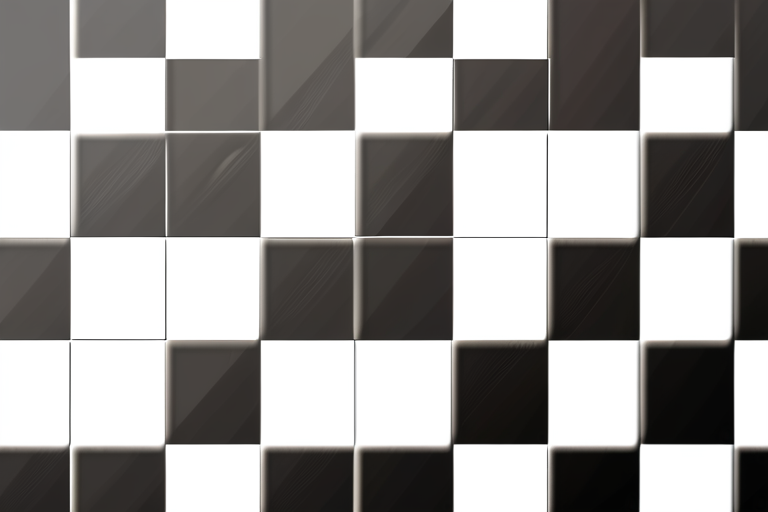 Stylish Black and White Checkerboard Pattern with Glossy Tile Finish
