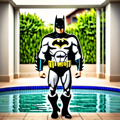 Batman in pool