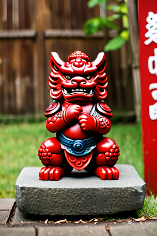 red shisa karate arms crossed