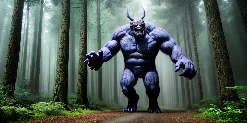 giants monsters realistic in the forest