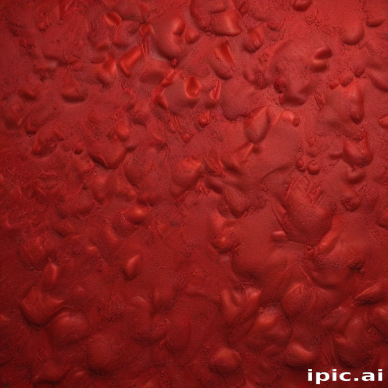 Textured Red Surface with Unique Patterns and Depths in Rich Hue