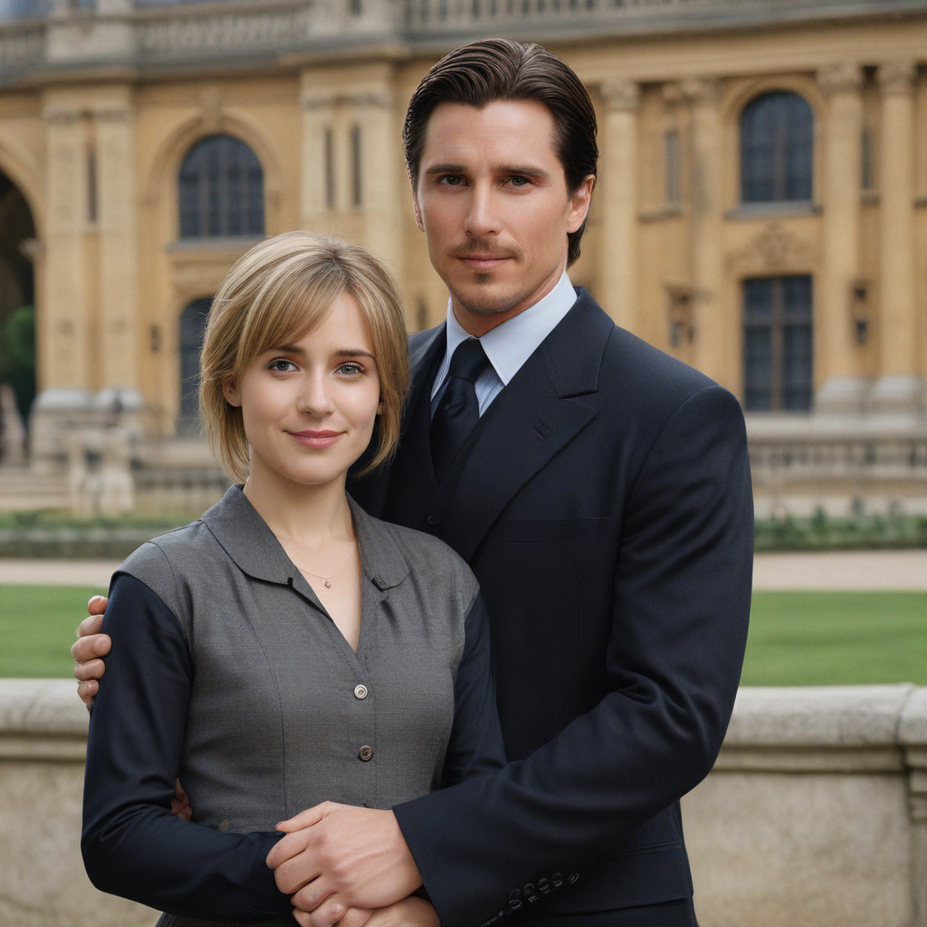 Christian bale as bruce wayne and allison mack together, happy family ...