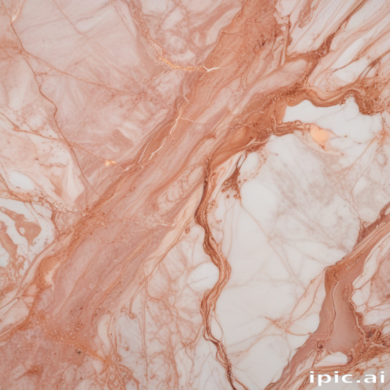 Elegant Pink Marble Surface with Intricate Veins and Textures.