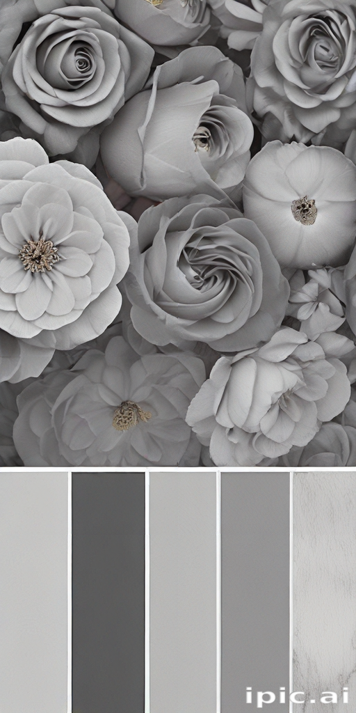 Elegant Arrangement of Gray Roses with Complementary Shades of Gray Below