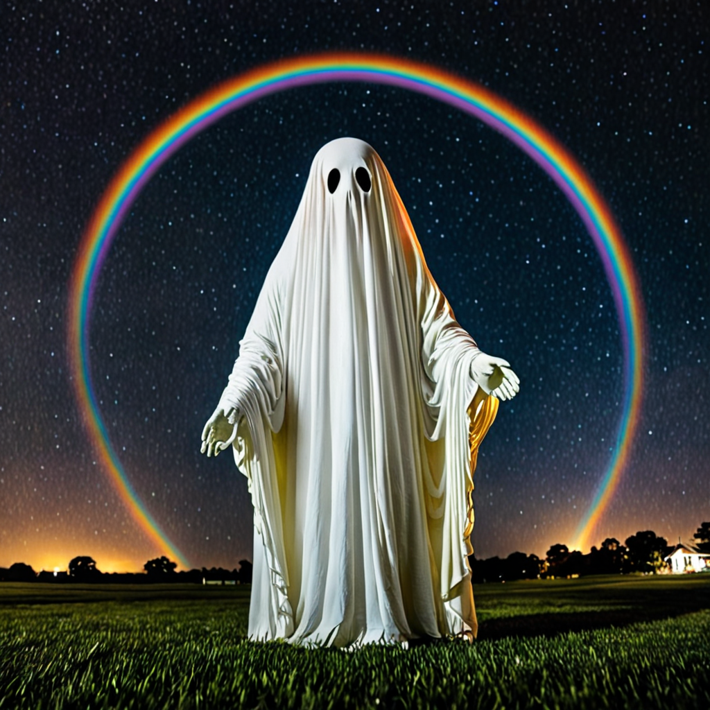 rainbow ghost at night