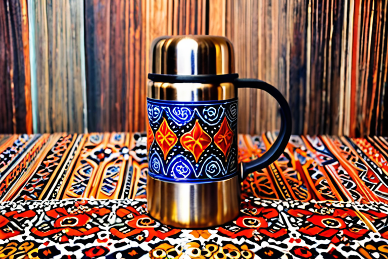 tea flask designs art ajrak men with tea mug