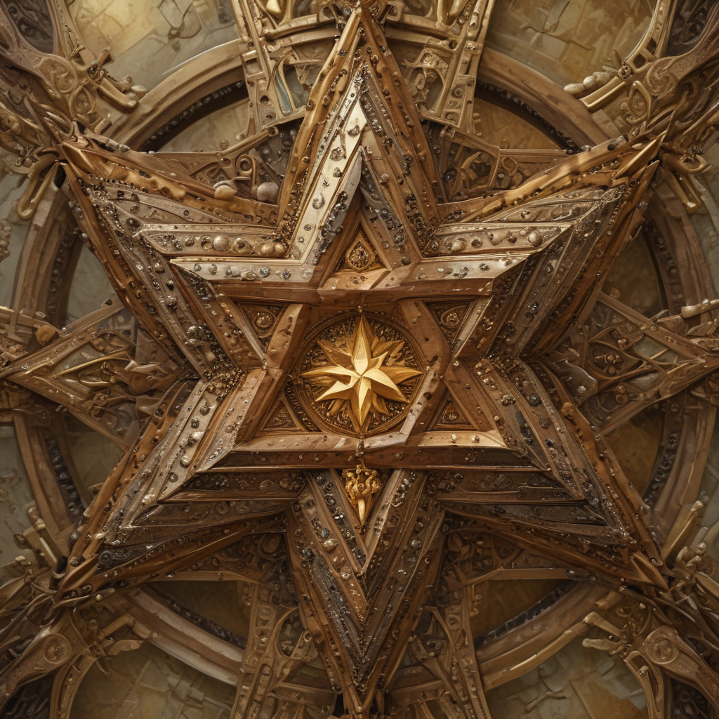 Intricate Golden Star Design Featuring Ornate Patterns and Elaborate ...