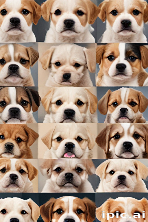 Adorable Collage Showcasing a Variety of Cute Puppy Faces and Expressions.