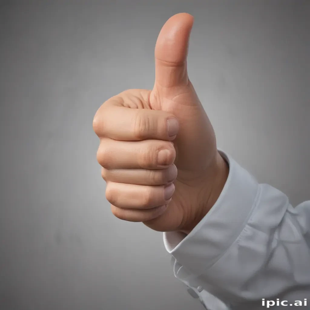 Positive Gesture: A Hand Giving a Thumbs Up Sign of Approval