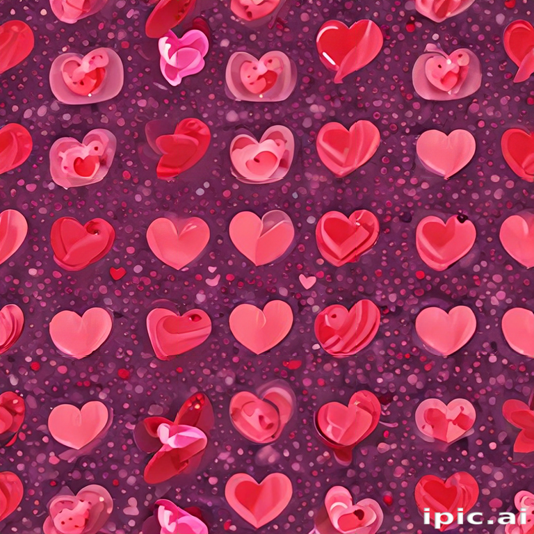 A Colorful Array of Hearts in Shades of Red and Pink.