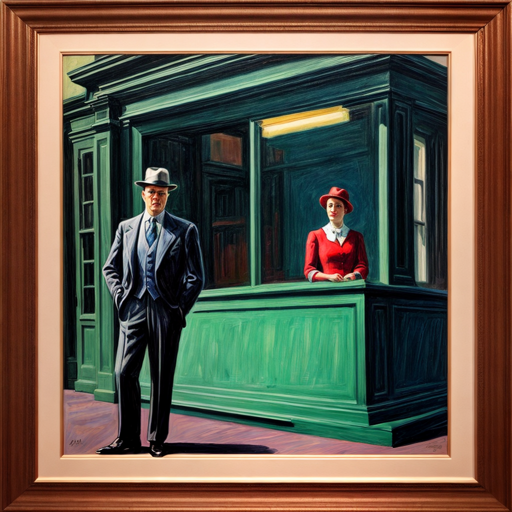 framed portrait picture of Edward Hopper Great Famous Painting （copy ...