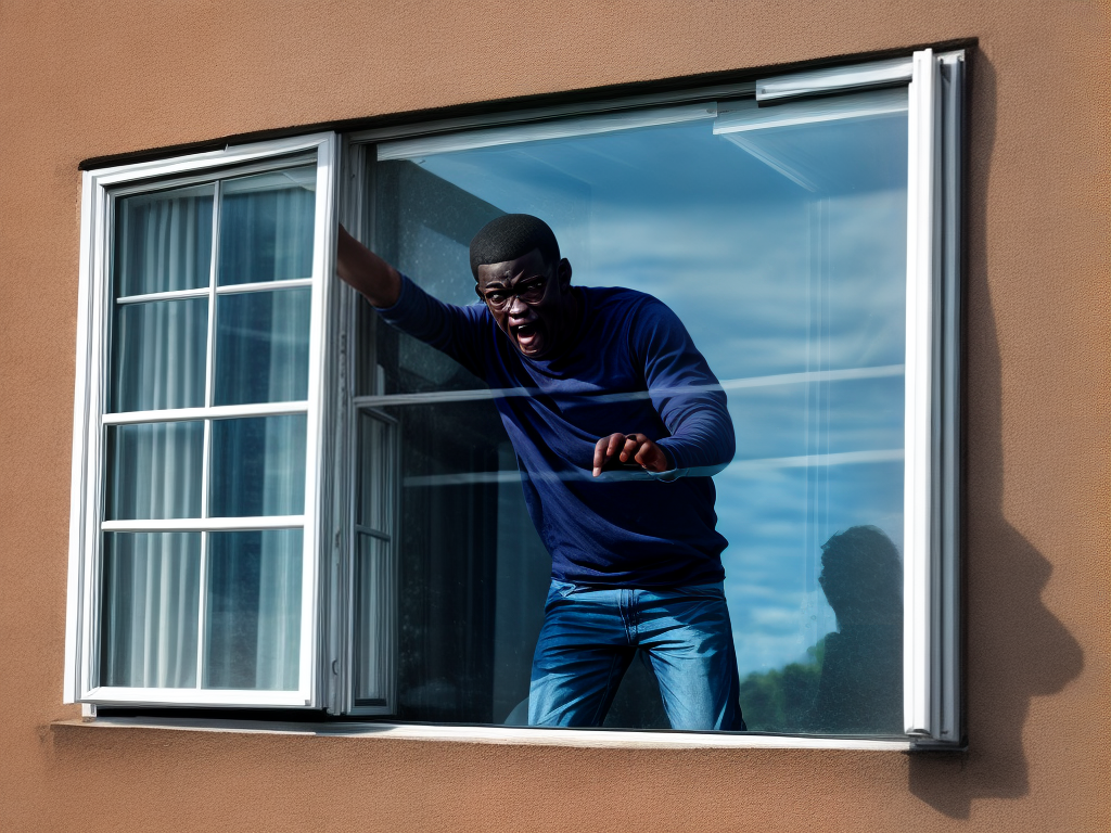 man get out from window