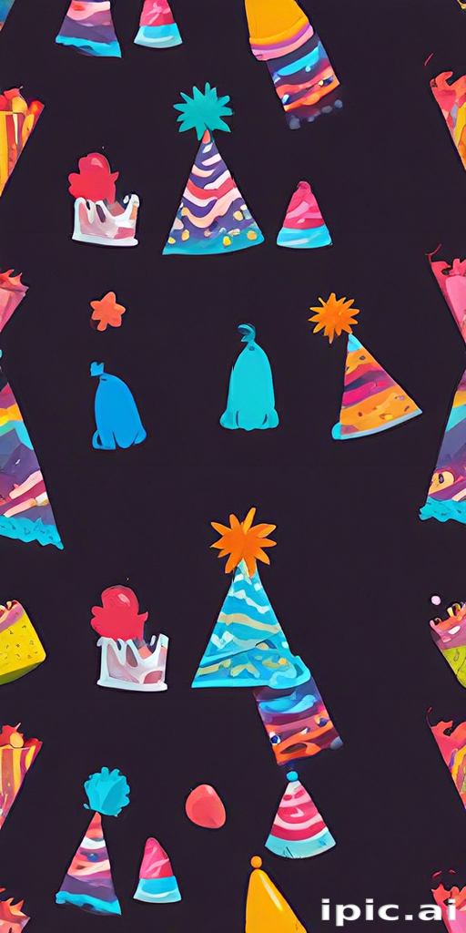 Colorful Party Hats and Whimsical Creatures Celebrating a Joyful ...