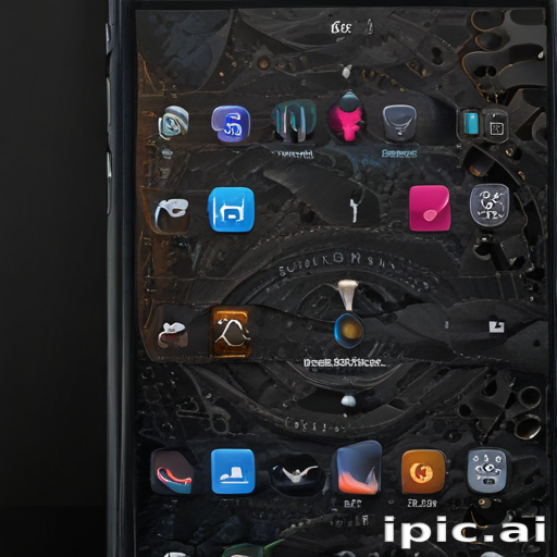 Artistic Representation of a Smartphone Interface with Unique App Icons