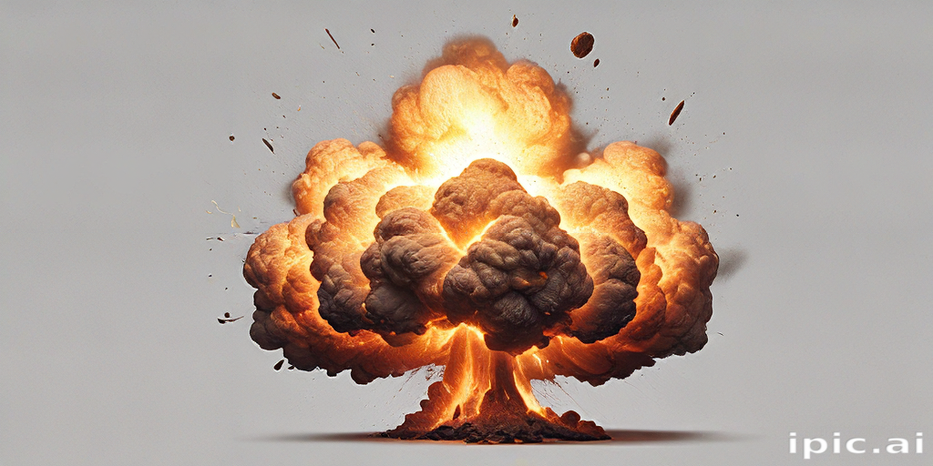 A Massive Explosion with Fiery Clouds and Debris in the Air.