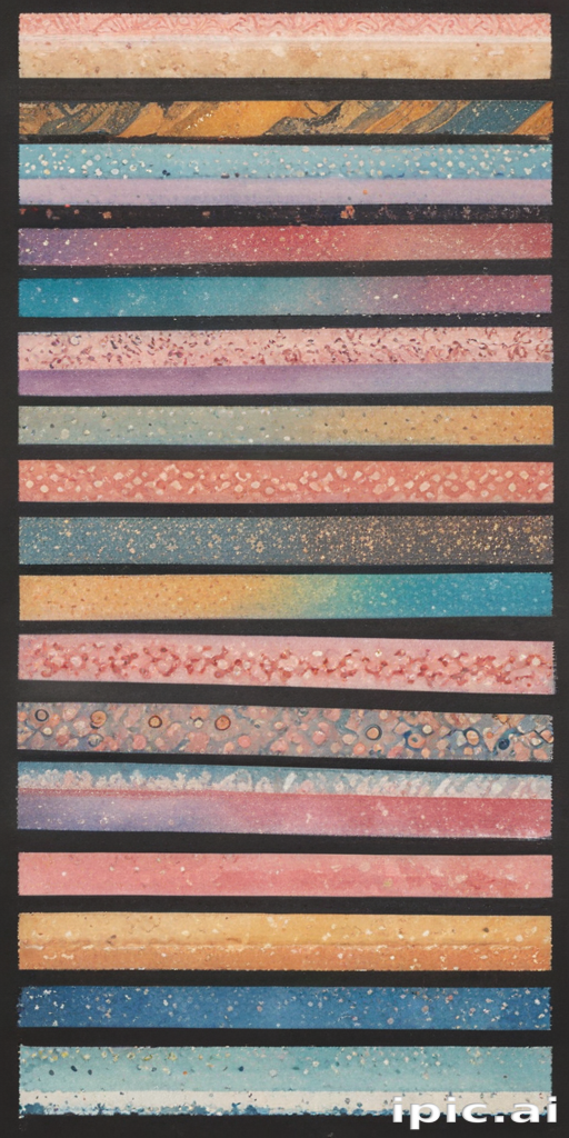 Colorful Horizontal Stripes Featuring Various Textures and Artistic ...